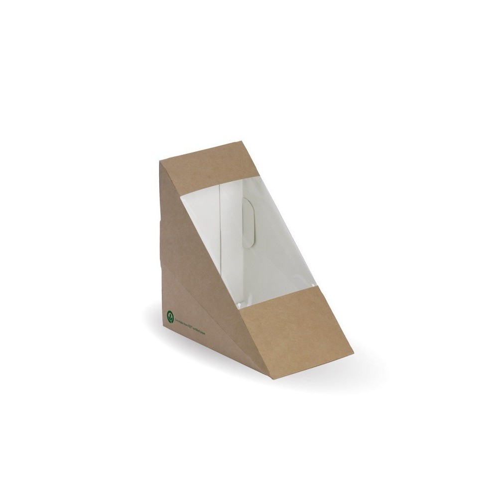 Biodegradable Sandwich Wedge Box with window - 123 x 72 x79mm 500 pcs ...